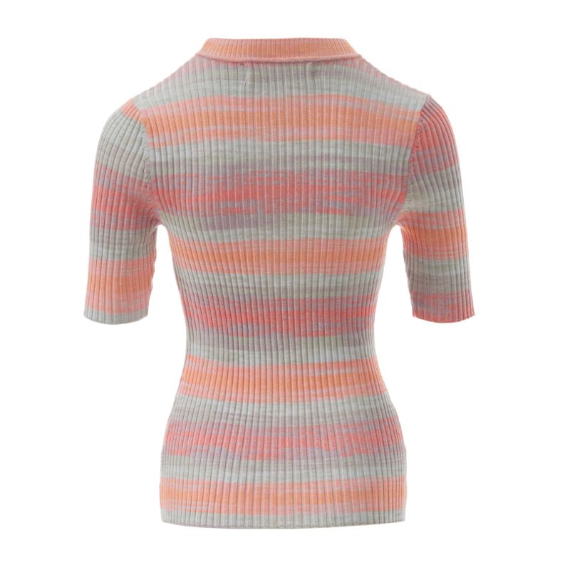 Fully Fashioning Abril Space Dye Knit Top - Aqua Blue Rose Pink ...