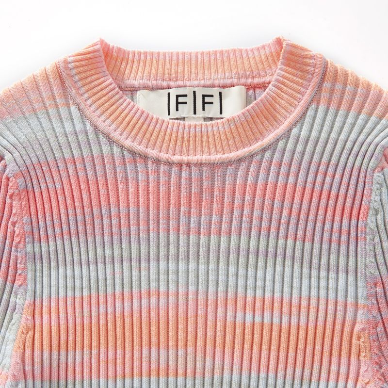 Fully Fashioning Abril Space Dye Knit Top - Aqua Blue Rose Pink ...