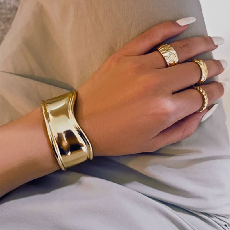 Abstract Gold Statement Cuff Bracelet | Olivia Le | Wolf & Badger