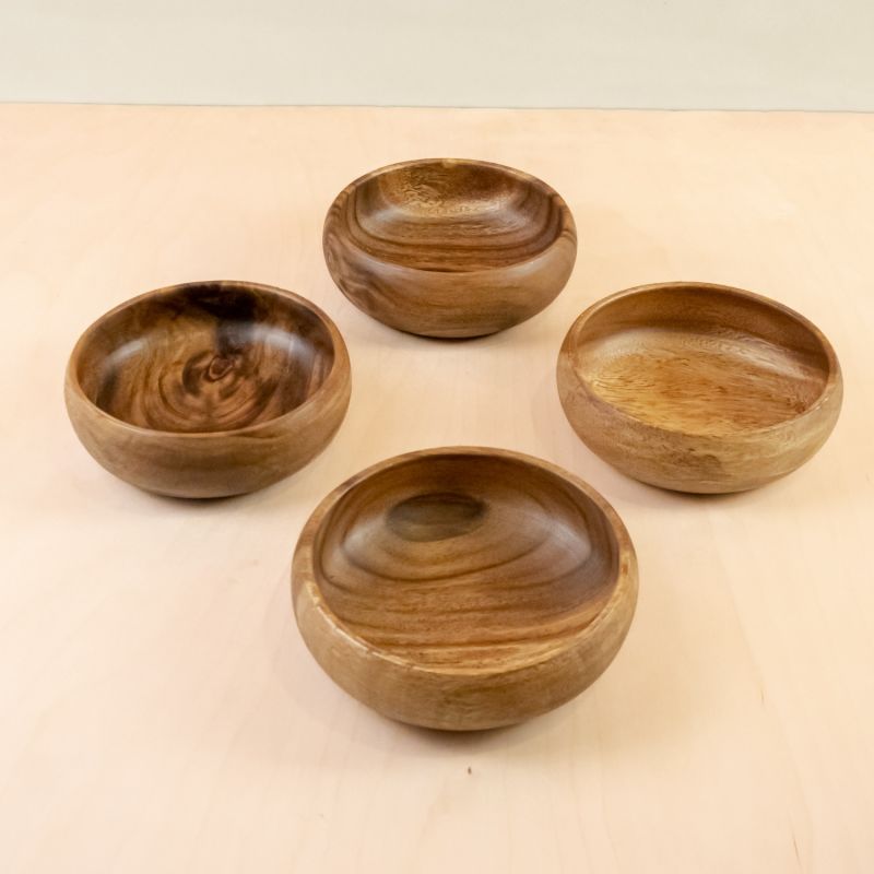 Acacia Calabash Bowls Set - One Large & Four Small Bowls | LIKHÂ | Wolf ...