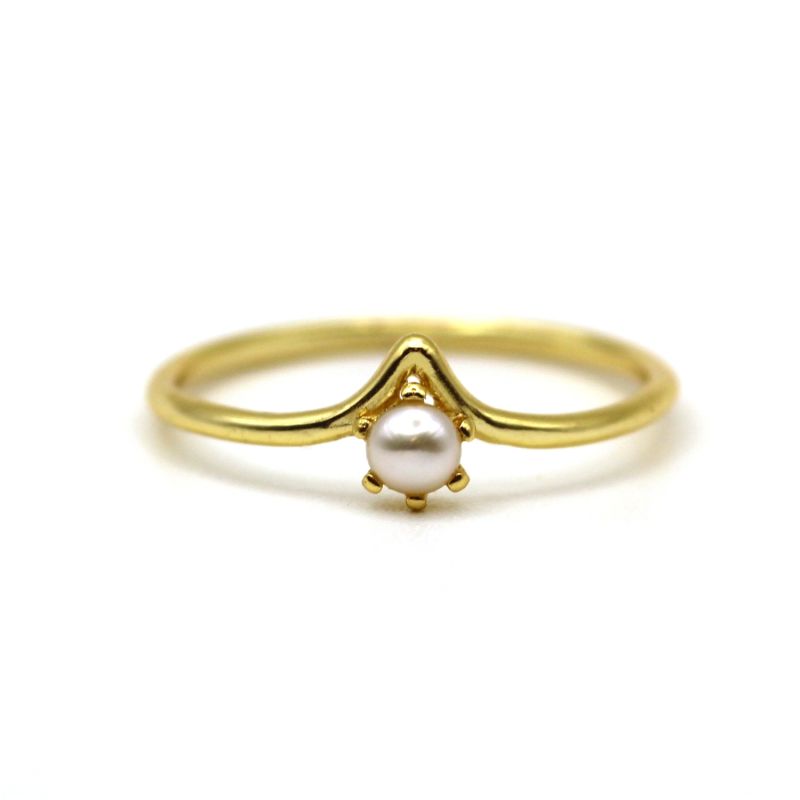 Akoya Pearl Unique Curve Gold Ring | VicStoneNYC Fine Jewelry | Wolf ...