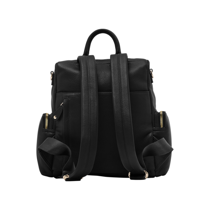 Amber Midi Pebble Black Leather Backpack | KeriKit England | Wolf & Badger