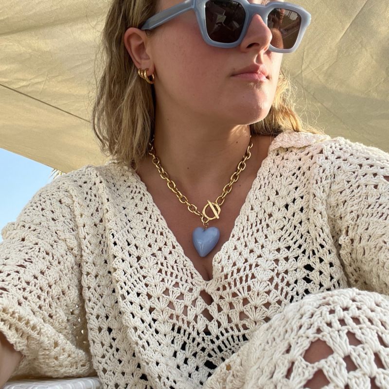 Amore Heart Necklace - Bella Blue | sccollection | Wolf & Badger