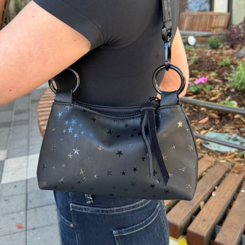 Amy Shoulderbag In Little Black Star Leather | Lynn Tallerico | Wolf ...