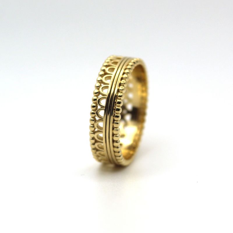 Antique Lace Pattern Gold Ring | VicStoneNYC Fine Jewelry | Wolf & Badger