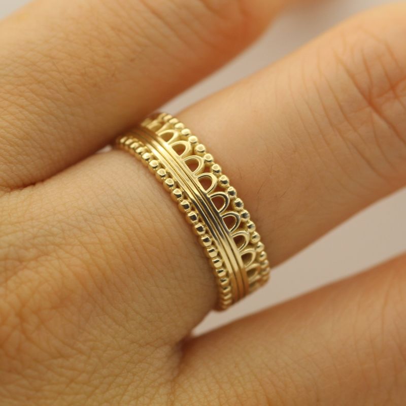 Antique Lace Pattern Gold Ring | VicStoneNYC Fine Jewelry | Wolf & Badger