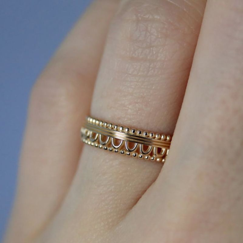 Antique Lace Pattern Gold Ring | VicStoneNYC Fine Jewelry | Wolf & Badger