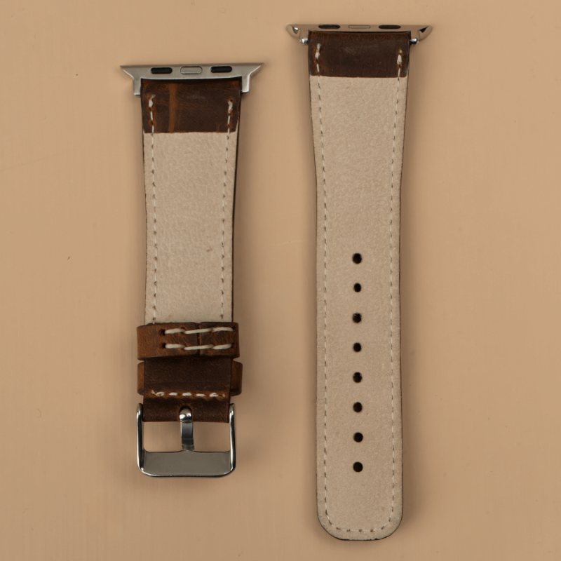 Apple Watch Dark Brown Leather Strap - Boston | LEATHERE | Wolf & Badger