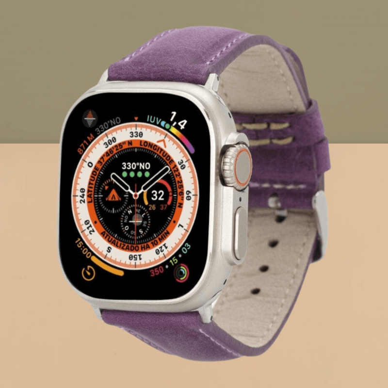 Apple Watch Purple Leather Strap - Boston | LEATHERE | Wolf & Badger