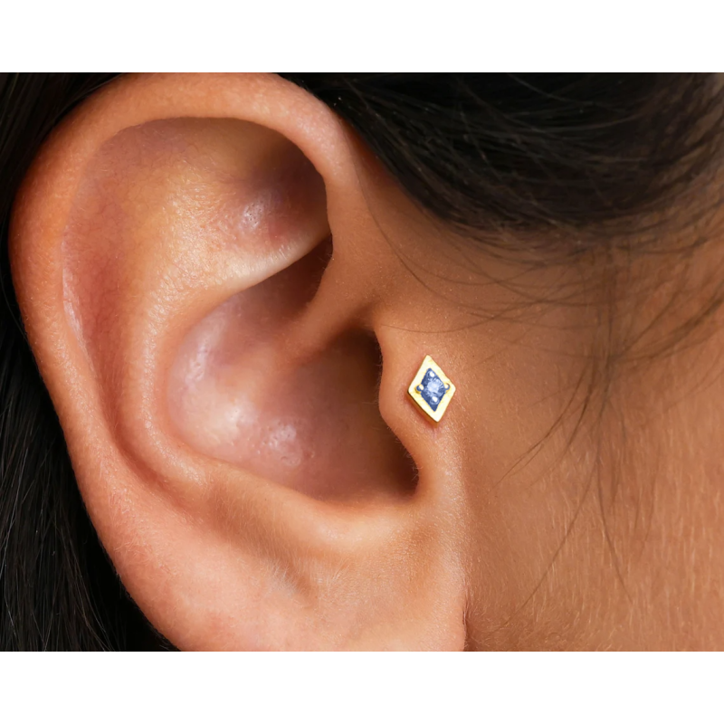 Aquamarine March Birthstone Cartilage Flat Back Labret Conch Stud ...