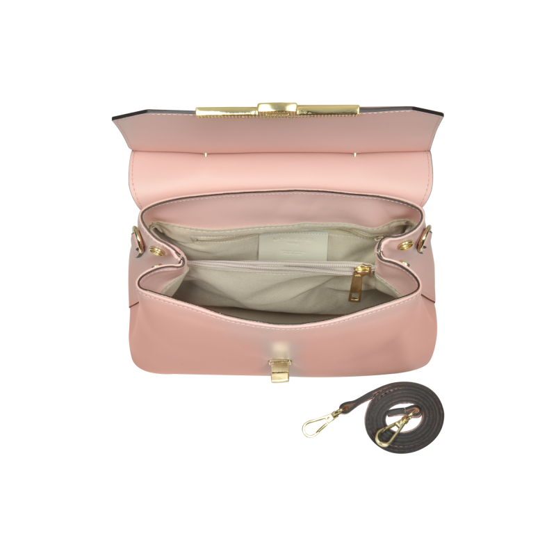 Atlanta Top Handle Satchel Bag W/Shoulder Strap - Light Pink | Le ...