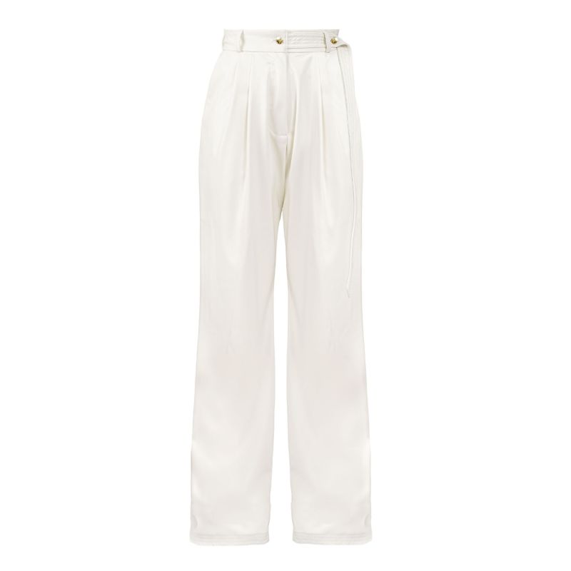 White Leather Pants – Straight-Leg, Designer | Kargede | Wolf & Badger
