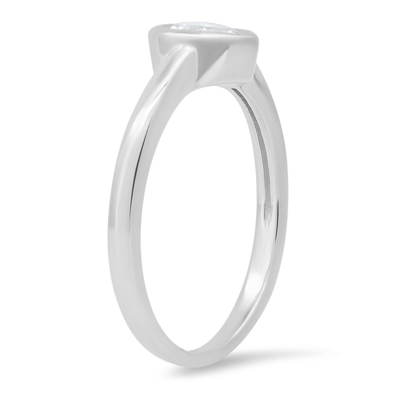 Bezel Set Diamond Cz Heart Ring In Sterling Silver | Kylie Harper ...