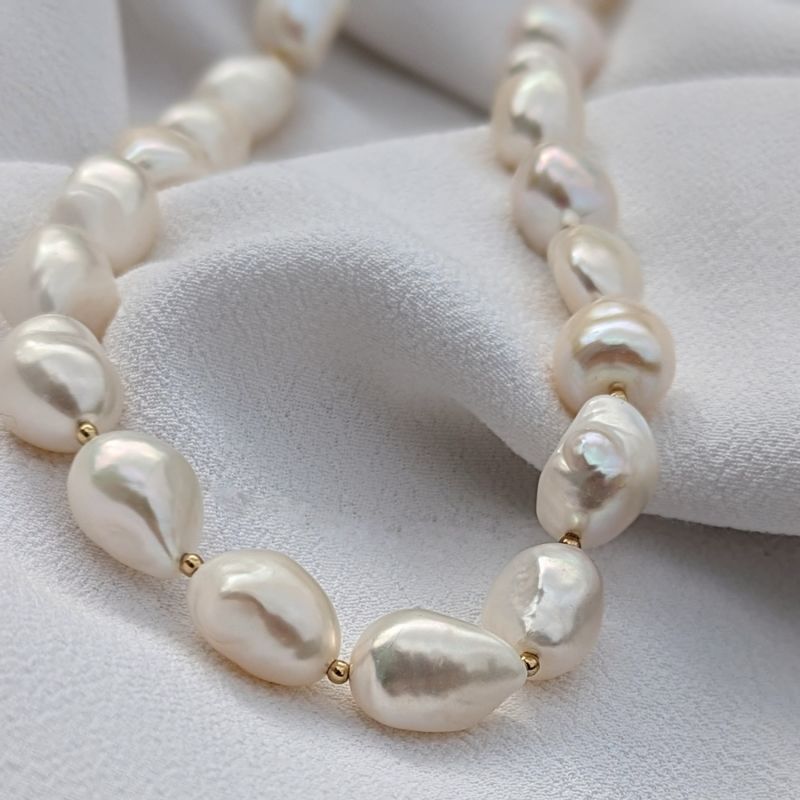 Bianca Chunky Pearl Gold Filled Necklace | Kiri & Belle | Wolf & Badger