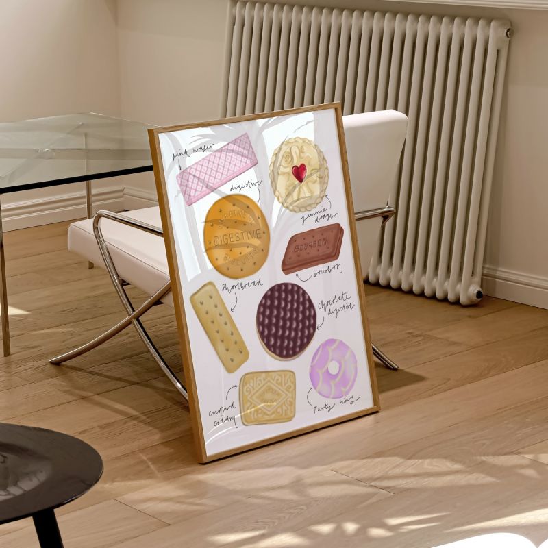 Biscuit Hand Painted Art Print - A3 | Natalie Cass Art | Wolf & Badger