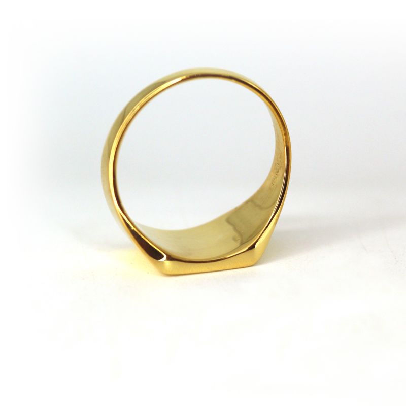 Bold Square Gold Signet Ring For Men | VicStoneNYC Fine Jewelry | Wolf ...
