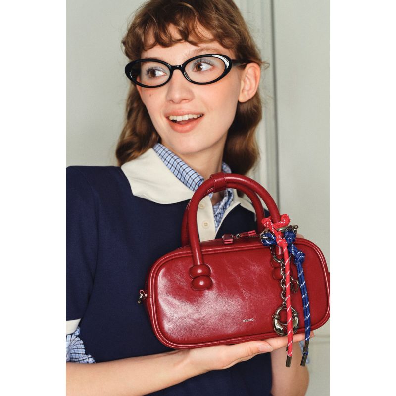 Boston Red Leather Crossbody Rectangle Bag | AMY LYNN | Wolf & Badger