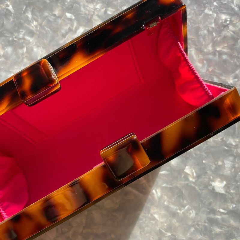 Acrylic Party Box Purse In Tortoise | CLOSET REHAB | Wolf & Badger