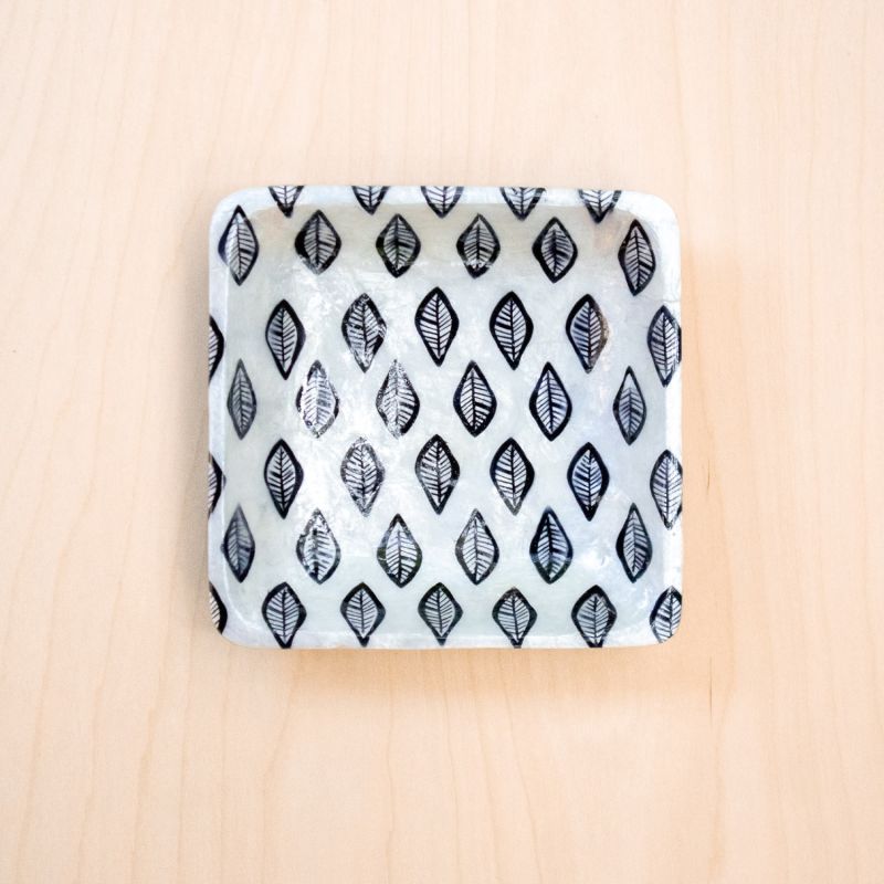 Capiz + Acacia Plate - African Leaves, Square | LIKHÂ | Wolf & Badger