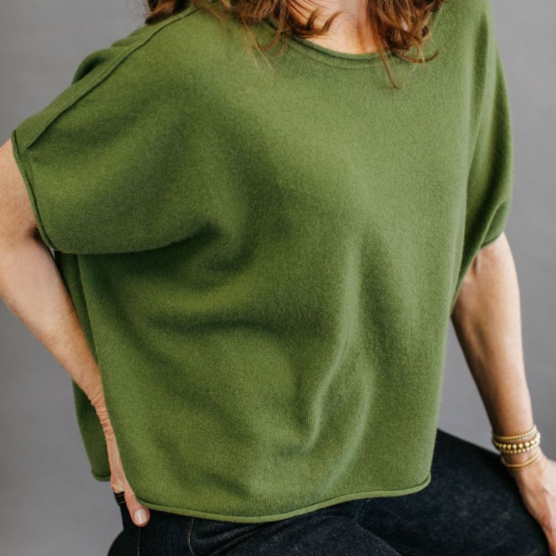 Cashmere Capelet Top - Avocado | Zenzee | Wolf & Badger