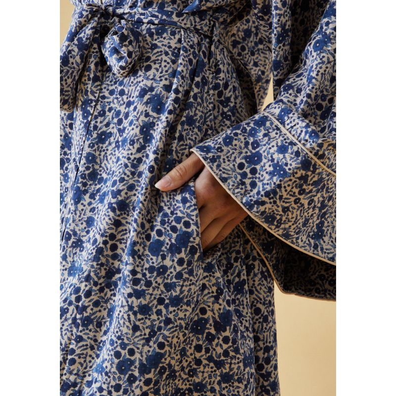 Corina Robe Aster Dressing Gown -Blue | Lily and Lionel | Wolf & Badger