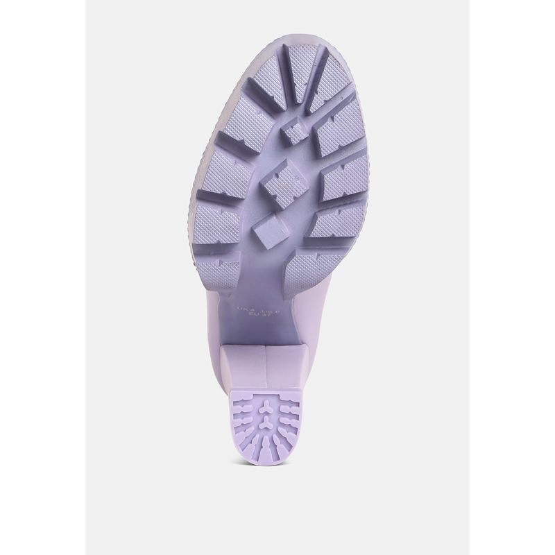 Corinne Lilac Chain Embellished Chunky Loafers | Rag & Co. | Wolf & Badger