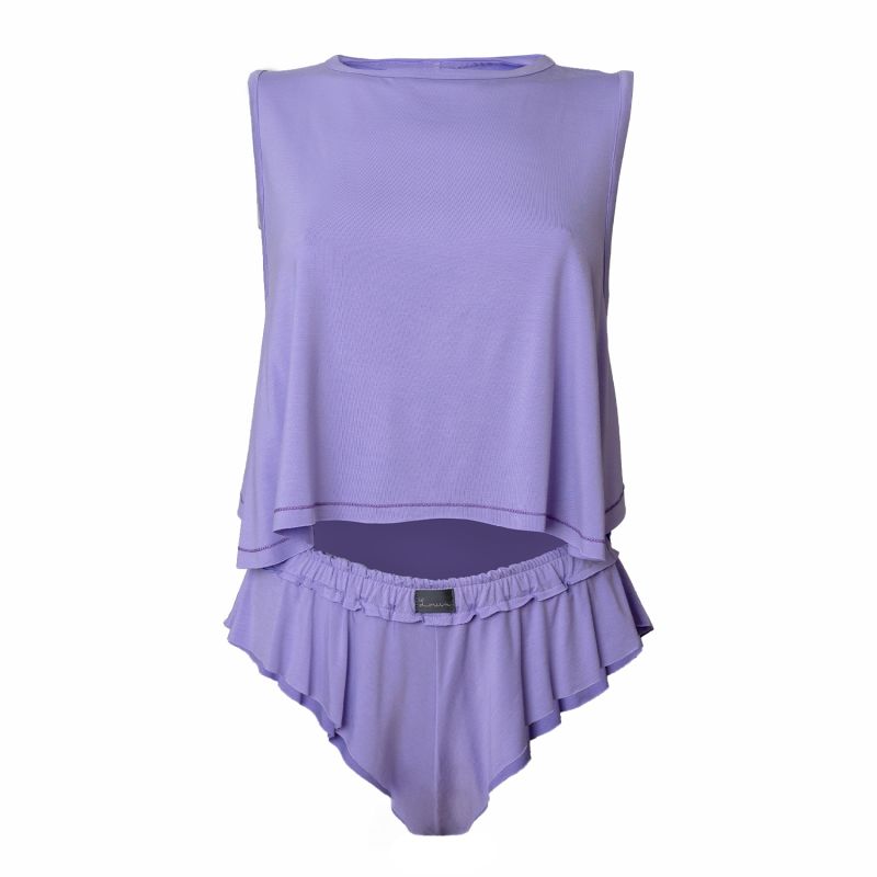 Crop Top & Cute Wavy Shorts | Mauve | Loreen Label | Wolf & Badger