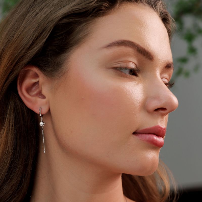 Crystal Star Drop Earrings In Silver | Gold Trip | Wolf & Badger