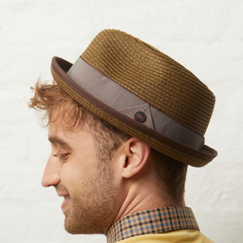 Dasmarca Andy Short Brim Trilby Retro Summer Skimpy Brim Straw Braided ...