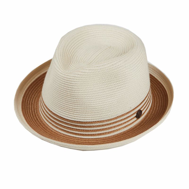 Dasmarca Jordan White And Tan Two Tone Summer Crushable Hat Packable ...
