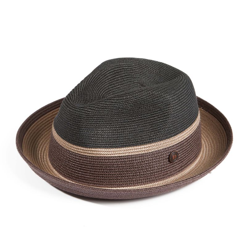 Dasmarca Verona Black And Brown Summer Two Tone Straw Lightweight ...