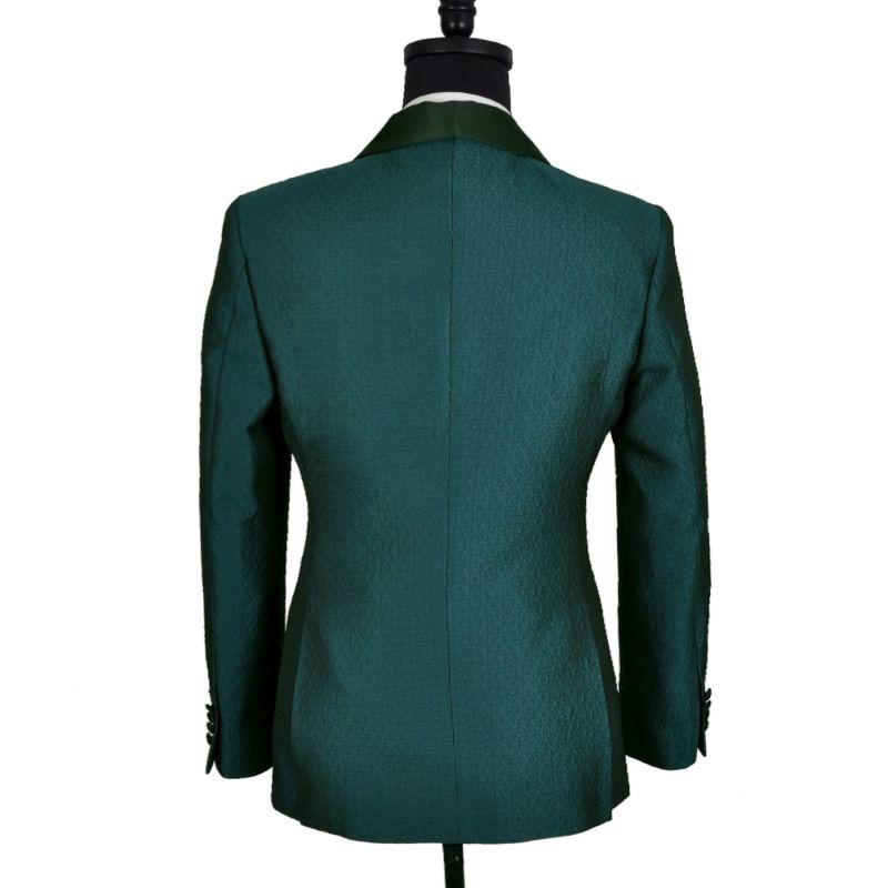 David Wej Signature Satin Shawl Lapel Blazer- Green | DAVID WEJ | Wolf ...