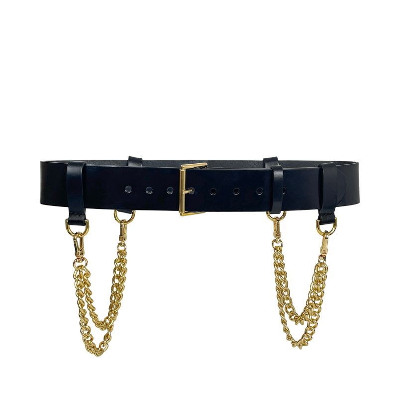 Double Chain Leather Belt | Haute Cuir | Wolf & Badger