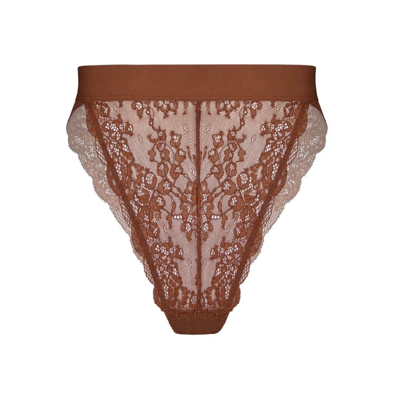 Wild Lace Hi Leg Panty Salted Caramel | Monique Morin Lingerie | Wolf ...