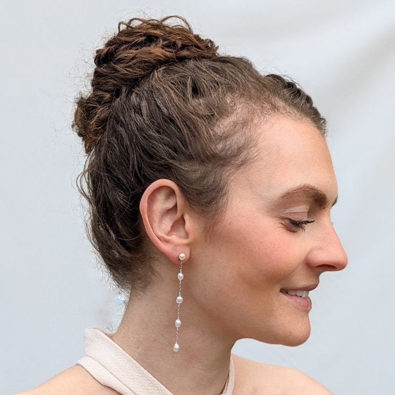 Emilie Long Pearl Gold Filled Earrings | Kiri & Belle | Wolf & Badger