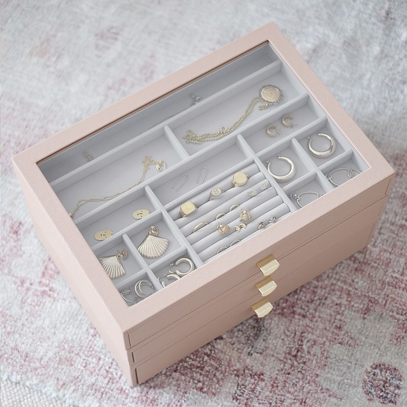 Stackers Blush Pink Supersize Jewelry Box With Drawers | Stackers ...