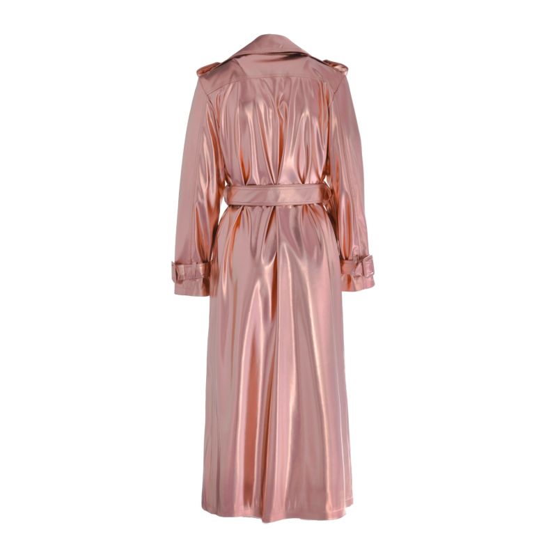 Faux Leather Midi Wrap Trench Rose Gold | Julia Allert | Wolf & Badger