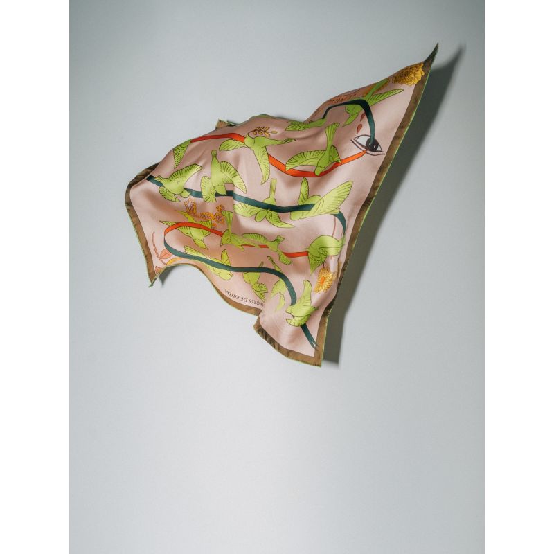 Frida X Lost Pattern "House Of Frida" Silk Bandana Scarf - Neon Green ...