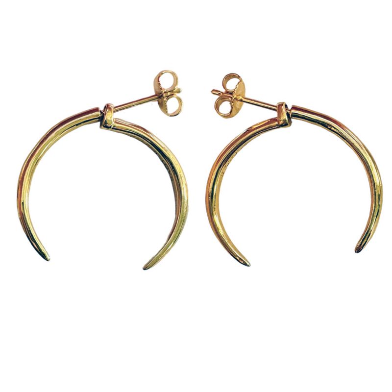 Front-Back One Inch Gold Hoop Earrings | AKI ROC JEWELRY | Wolf & Badger