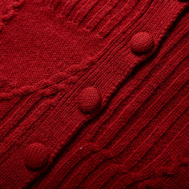 Fully Fashioning Ruby Freyja Cable Wool Knit Cardigan | Fully ...