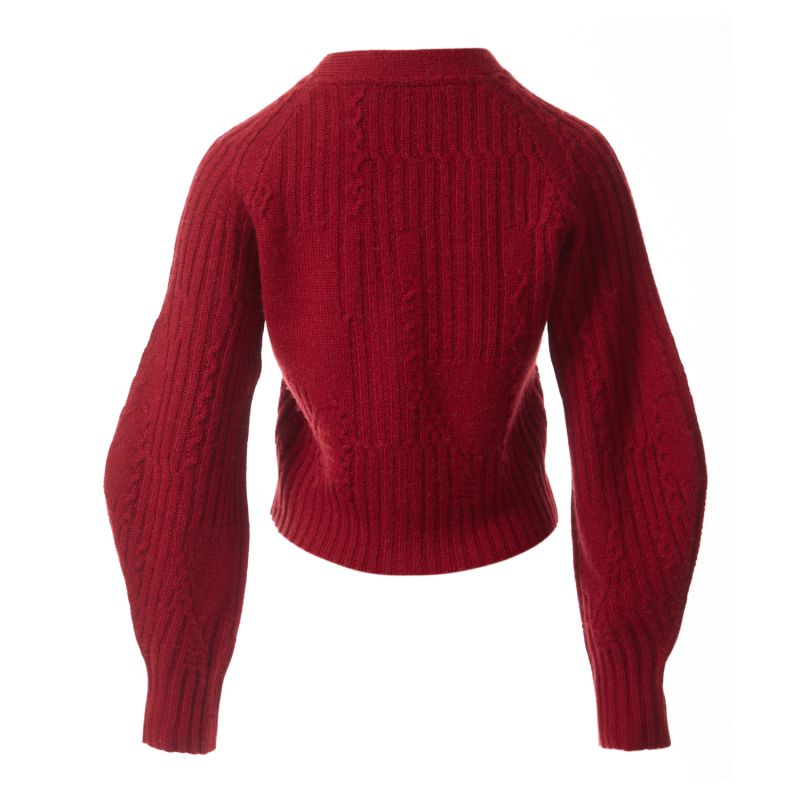 Fully Fashioning Ruby Freyja Cable Wool Knit Cardigan | Fully ...