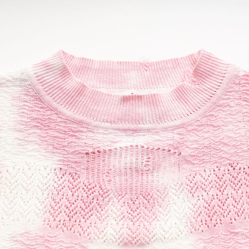 Fully Fashioning Zella Floating Stitch Sweater Knit Top - Pink & White ...