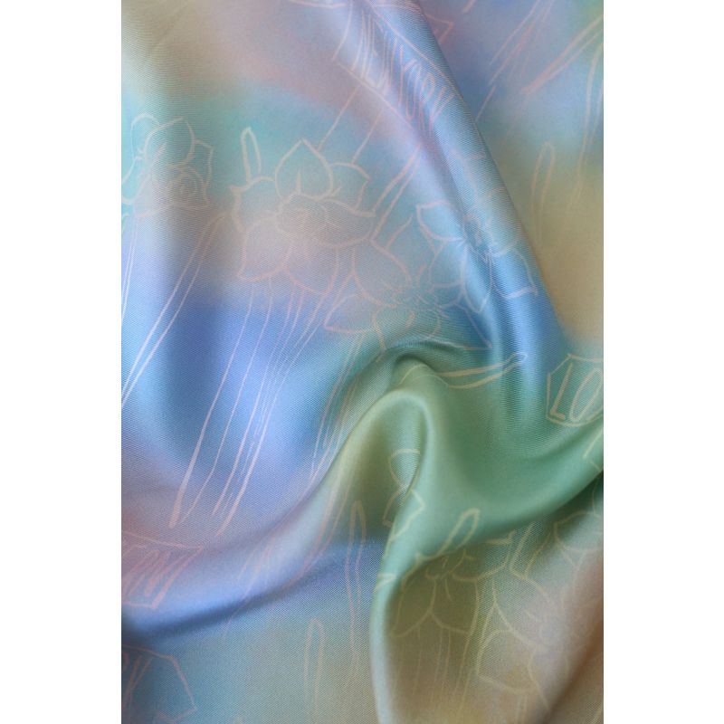 "Brooklyn" Triangle Silk Scarf - Pink & Blue | Lost Pattern NYC | Wolf ...