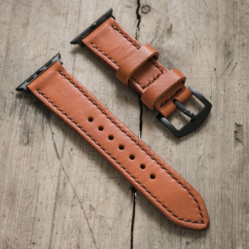 Custom Made Apple Watch Strap - Cognac | Roarcraft | Wolf & Badger