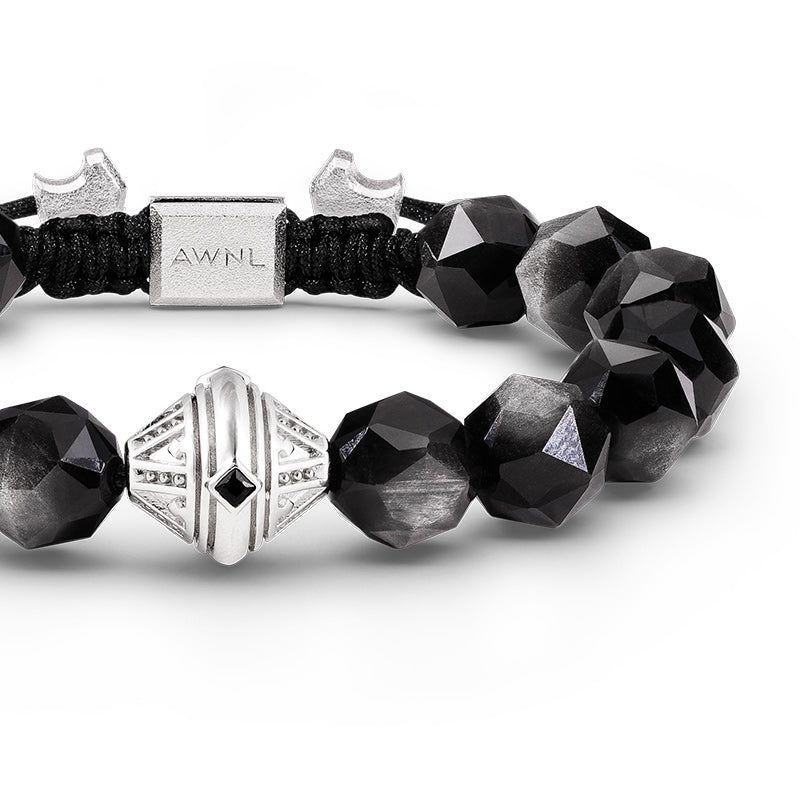 Silver Obsidian Beacon Beaded Bracelet | AWNL | Wolf & Badger