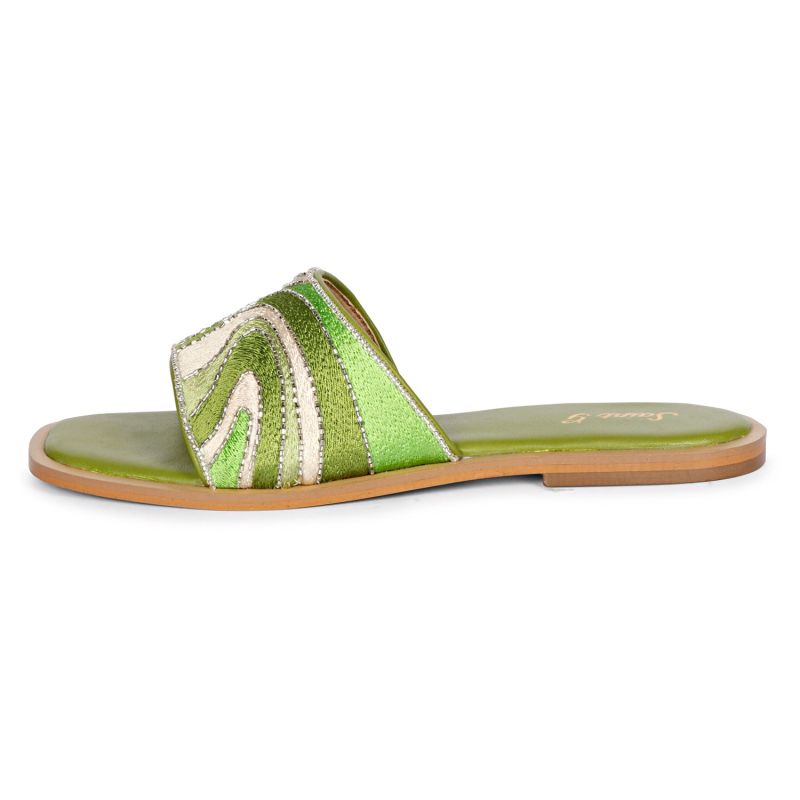 Giorgia Multi Green - Flat Sandals | Saint G | Wolf & Badger