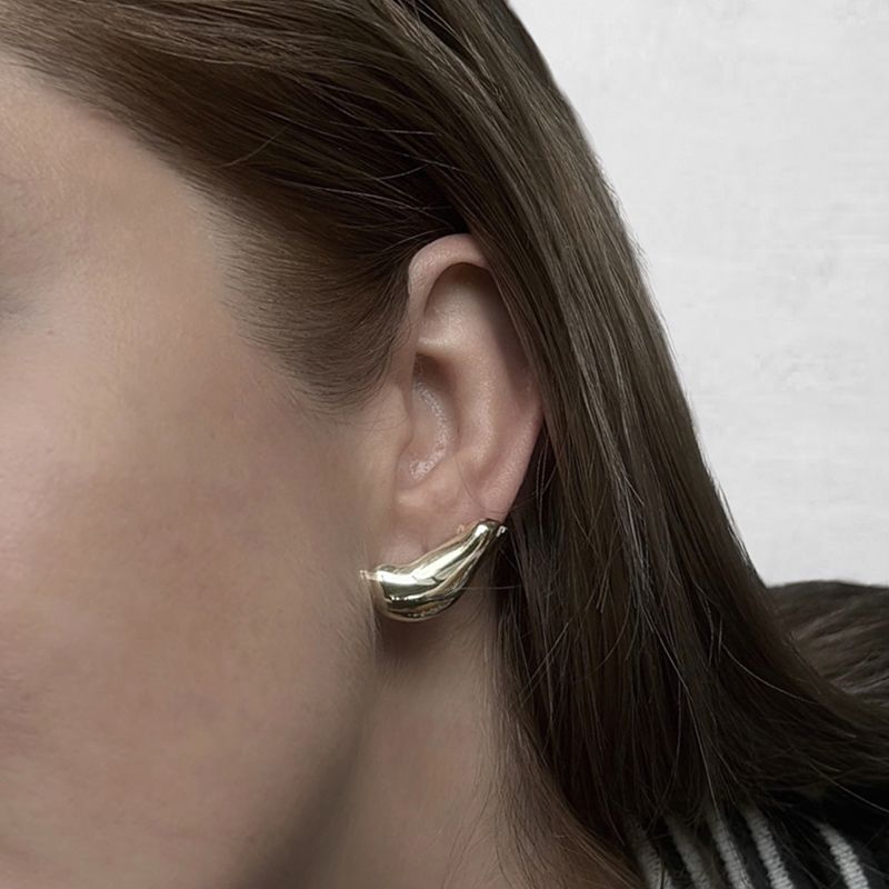 Gold Stud Earlobe Cuff Earrings | London Atelier Byproduct | Wolf & Badger