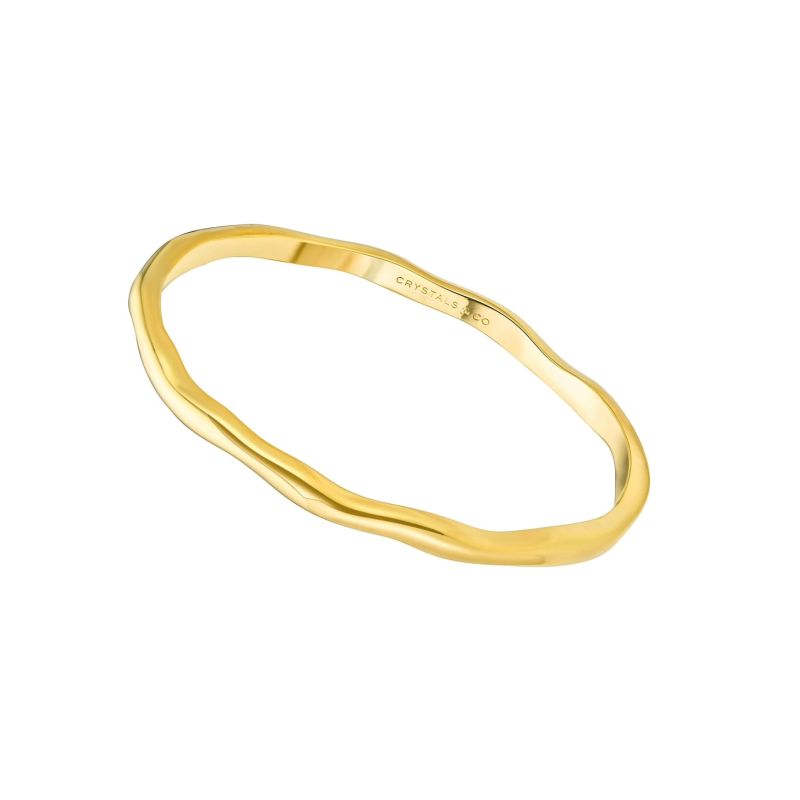 Gold Full Wave Bangle | Crystals and Co | Wolf & Badger