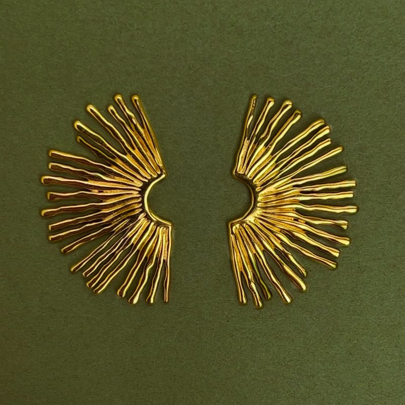 Golden Fanfare Earrings | MG Jewelry | Wolf & Badger