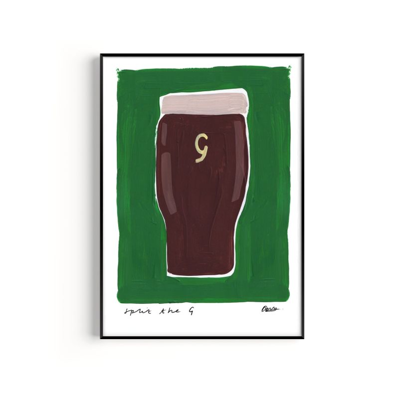 Guinness Hand Painted Art Print - A3 | Natalie Cass Art | Wolf & Badger
